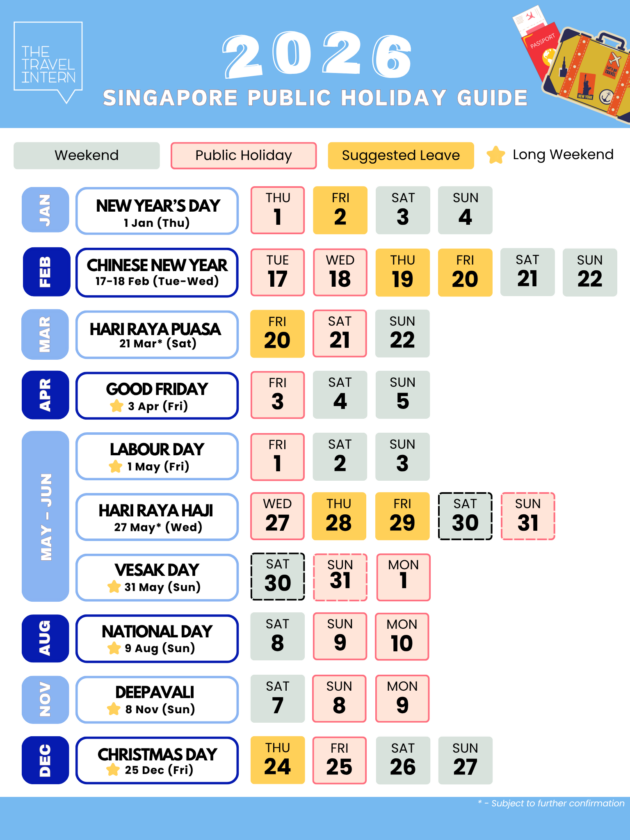 Singapore Public Holidays 2026 — How to Plan for 37 Days of Vacation with Just 7 Days of Annual ...